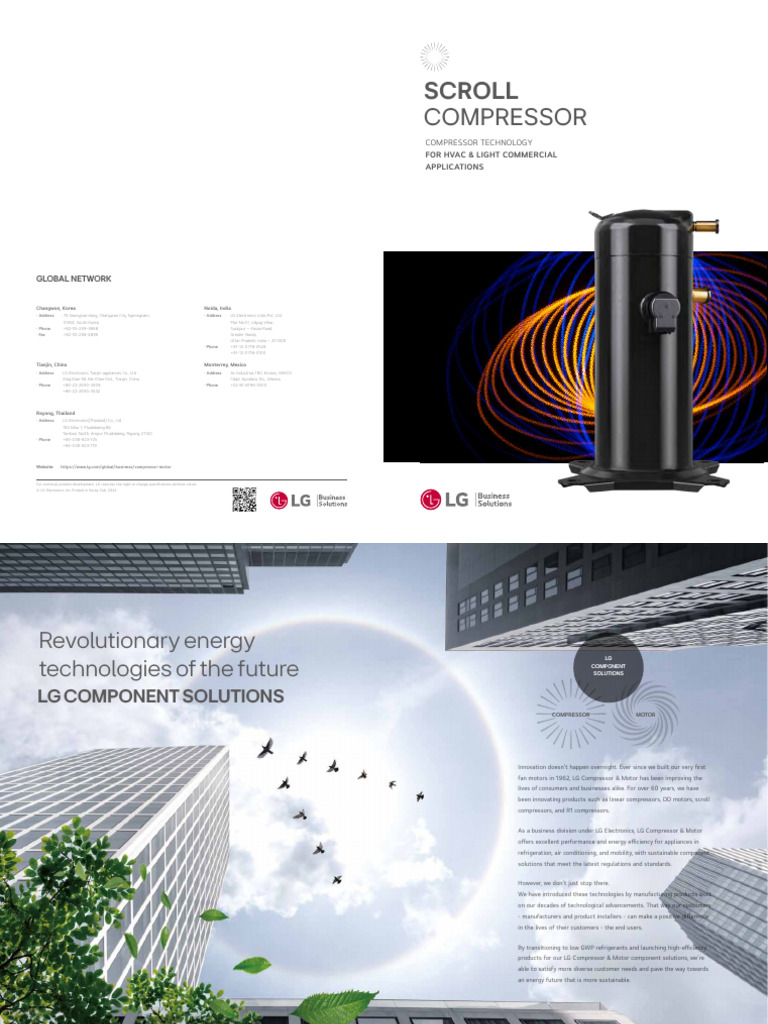 LG Scroll Compressor Catalogue | PDF | Heat Pump | Air Conditioning