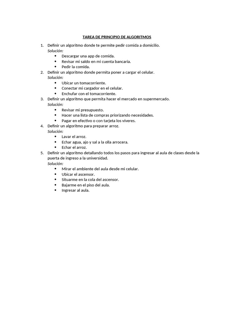TAREA DE PRINCIPIO DE ALGORITMOS | PDF