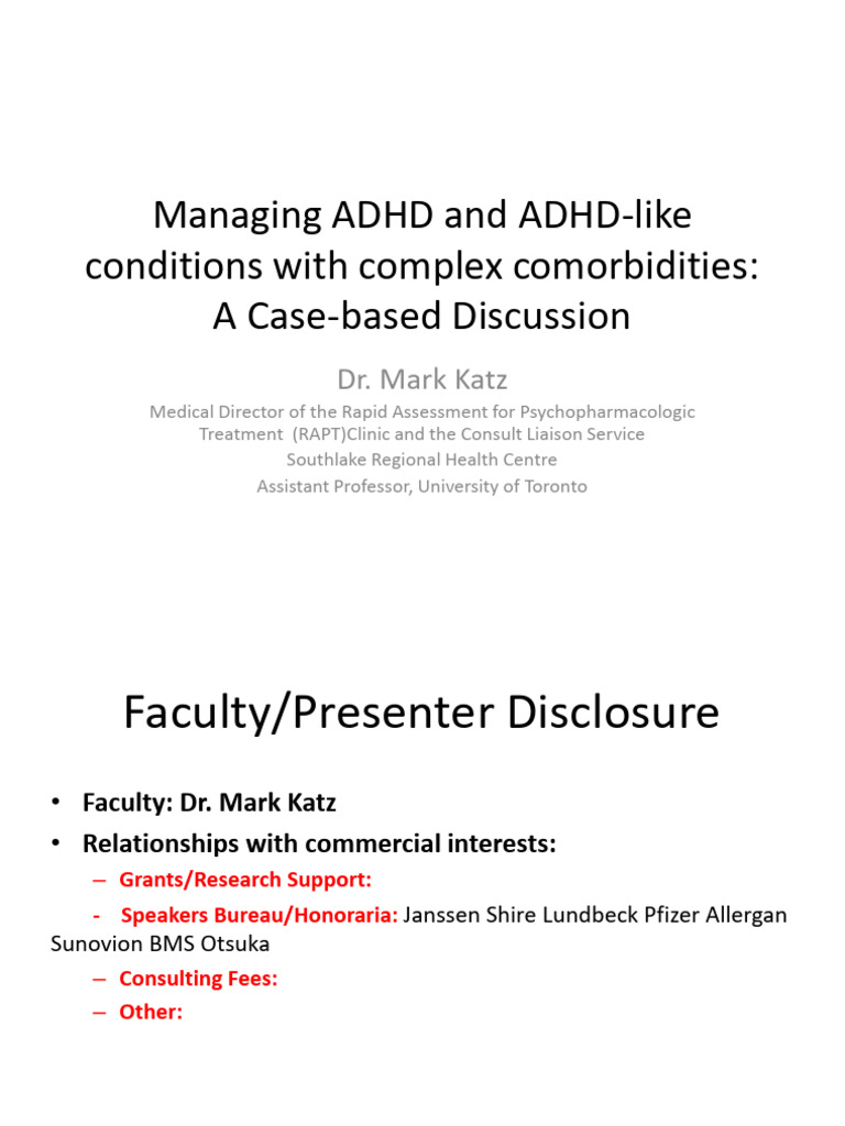 ADHD Complex Comorbidities 2019humber | PDF | Attention Deficit ...
