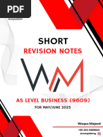 AS Level Business 9609 Revision Notes | PDF