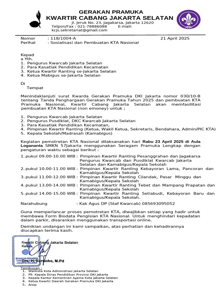 Se-202504-118-Om-Sosilaisasi Kta Nasional-1 (Pramuka) | PDF