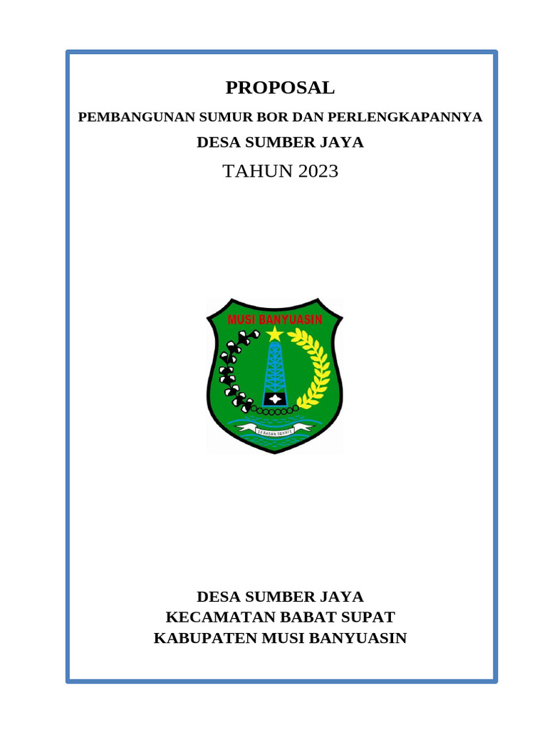 PROPOSAL sumur bor | PDF