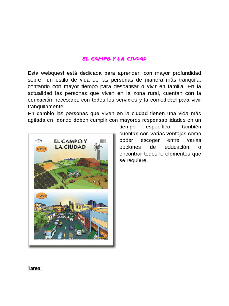 Campo y Ciudad: Aprendizaje para Niños | PDF | Aprendizaje