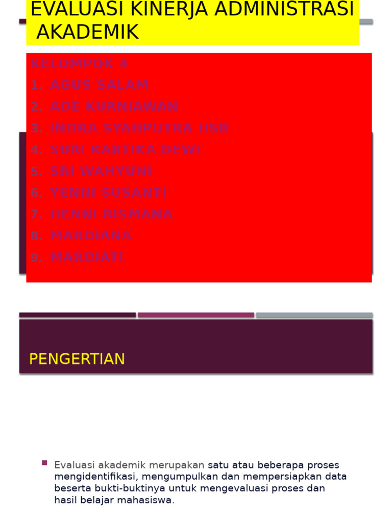 Downlod PPT POWER POINT Evaluasi Kinerja Administrasi Akademik | PDF
