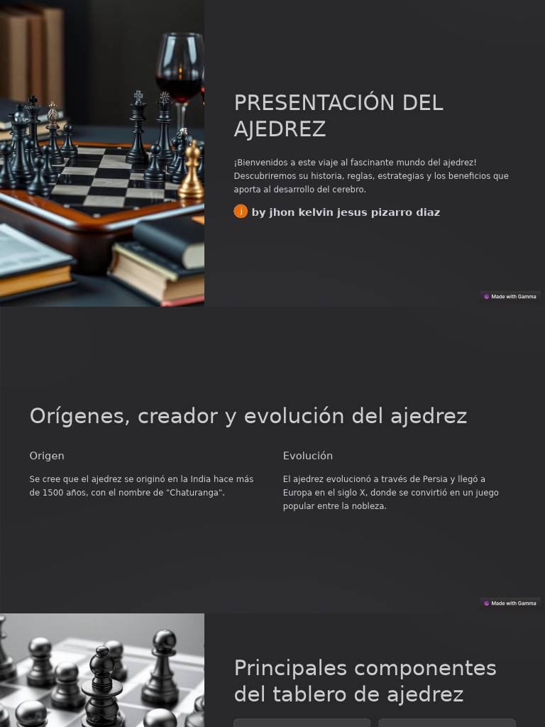 Presentacion Del Ajedrez | PDF | Ajedrez | Juegos de mesa