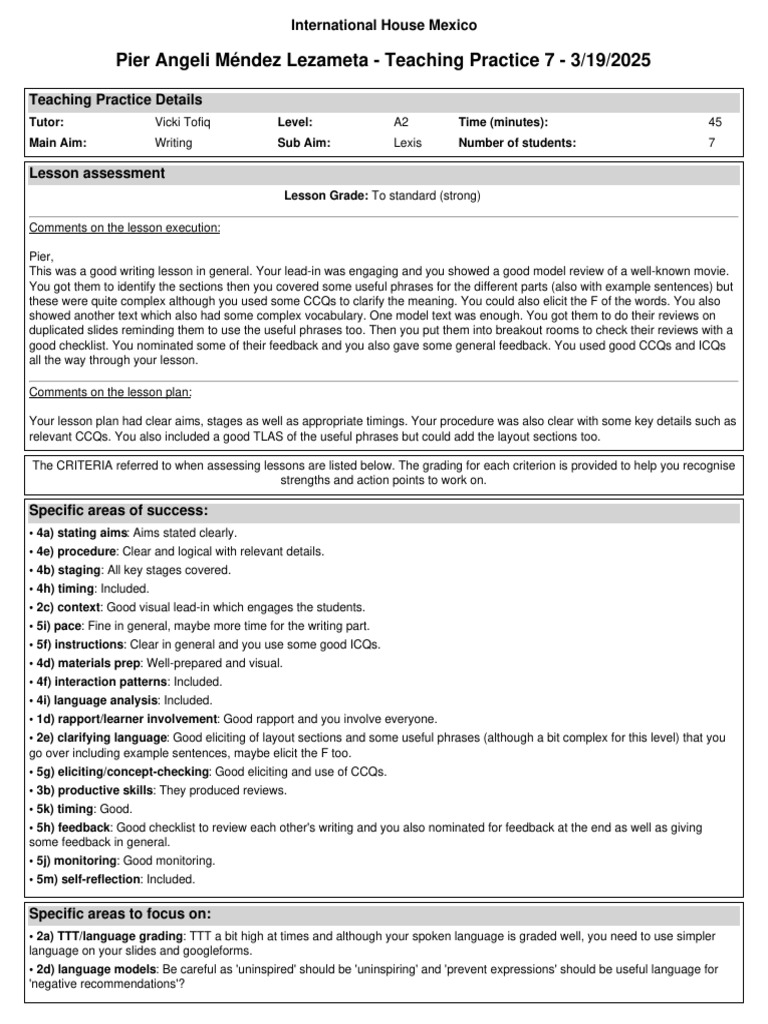 TP7_Pier Angeli Mendez Lezameta (2) | PDF | Behavior Modification | Linguistics
