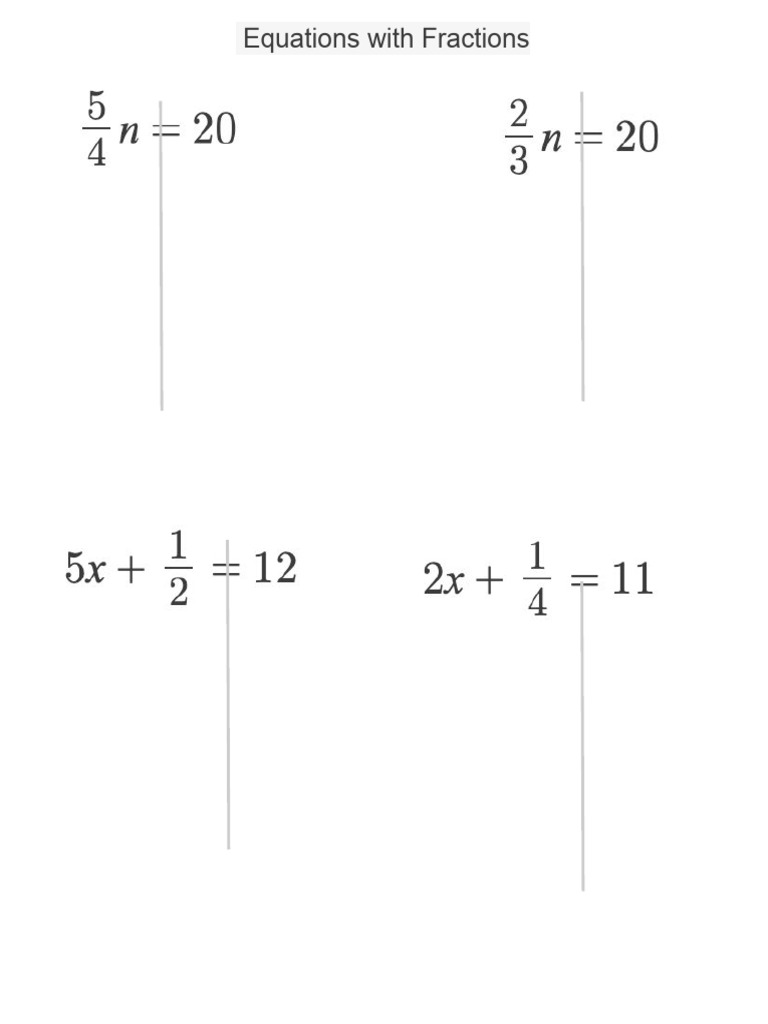 Equations With Fractions | PDF
