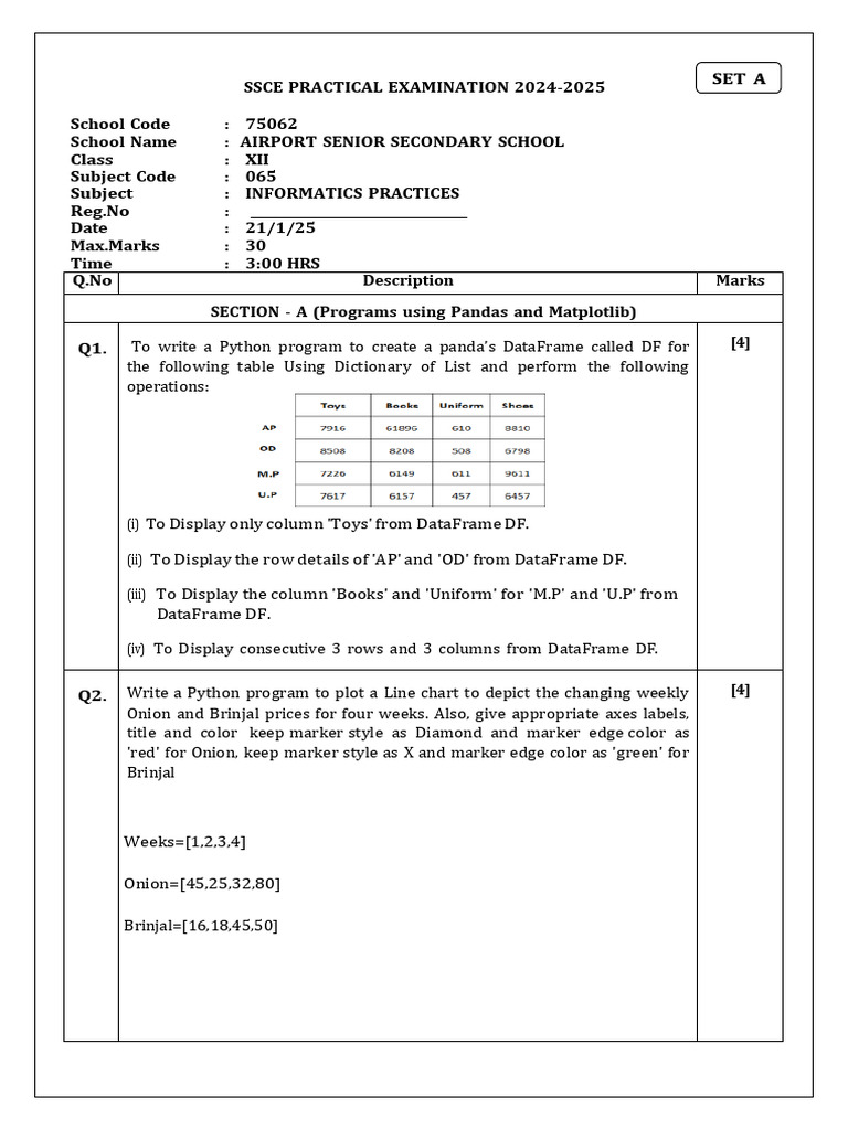 APS Practical Question Paper-1 | PDF | Sql | Table (Database)
