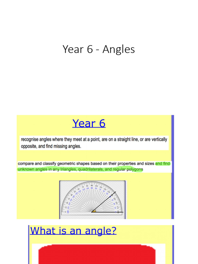 Year 6 Geometry: Understanding Angles | PDF | Triangle | Shape