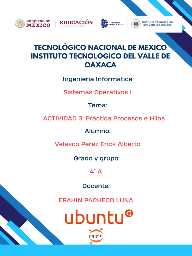 Práctica de Laboratorio Procesos e Hilos - Erick - VP | PDF | Hilo ...