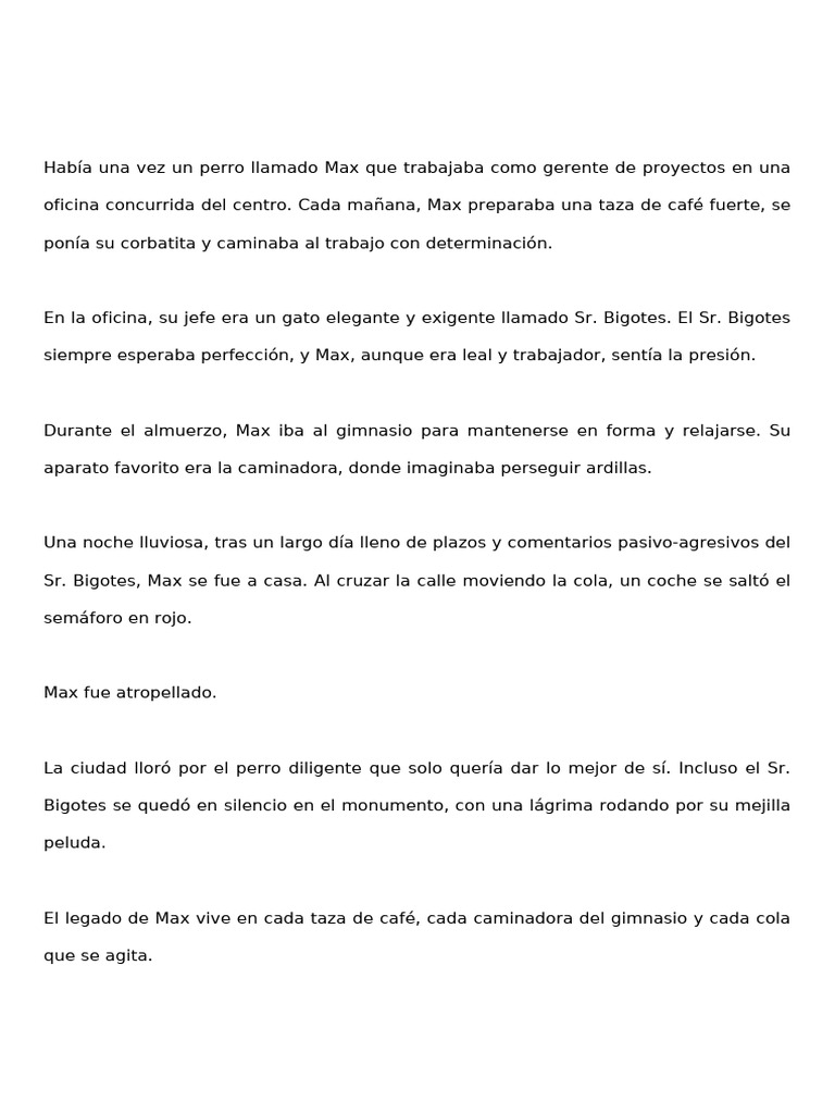 La historia de Max, el perro gerente | PDF