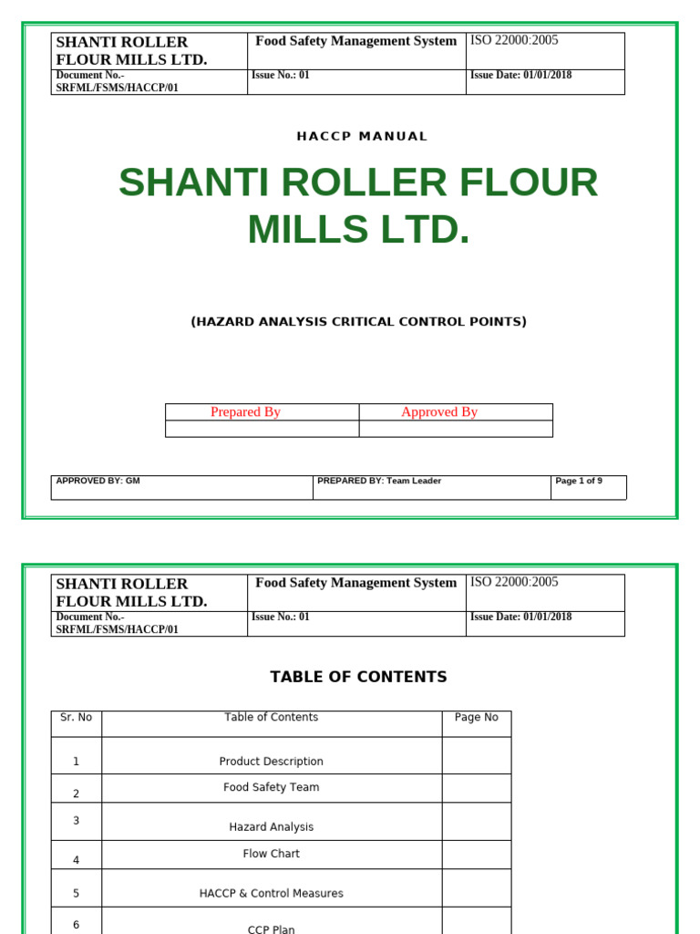 01 Hazard Analysis Flour Mill | PDF | Hazards | Risk