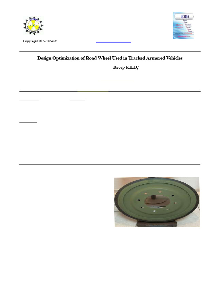 Design Optimization of Road Wheel Used in Tracked | PDF | Strength Of ...