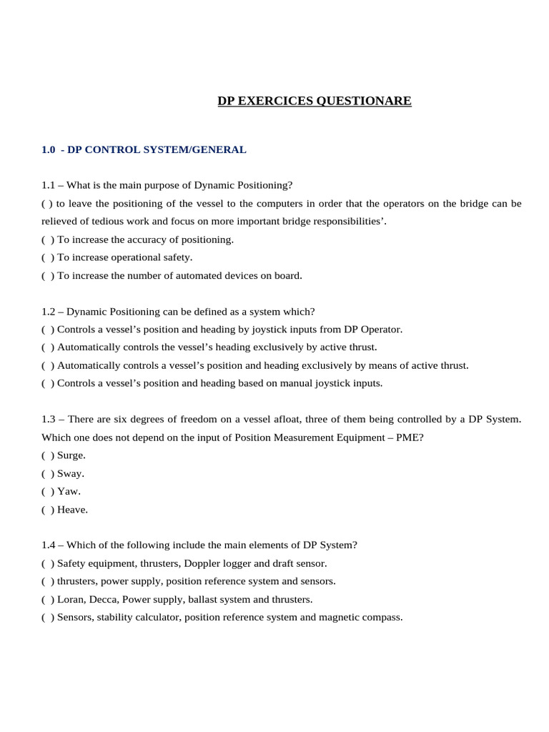 DP Questions ExercicesWal | PDF