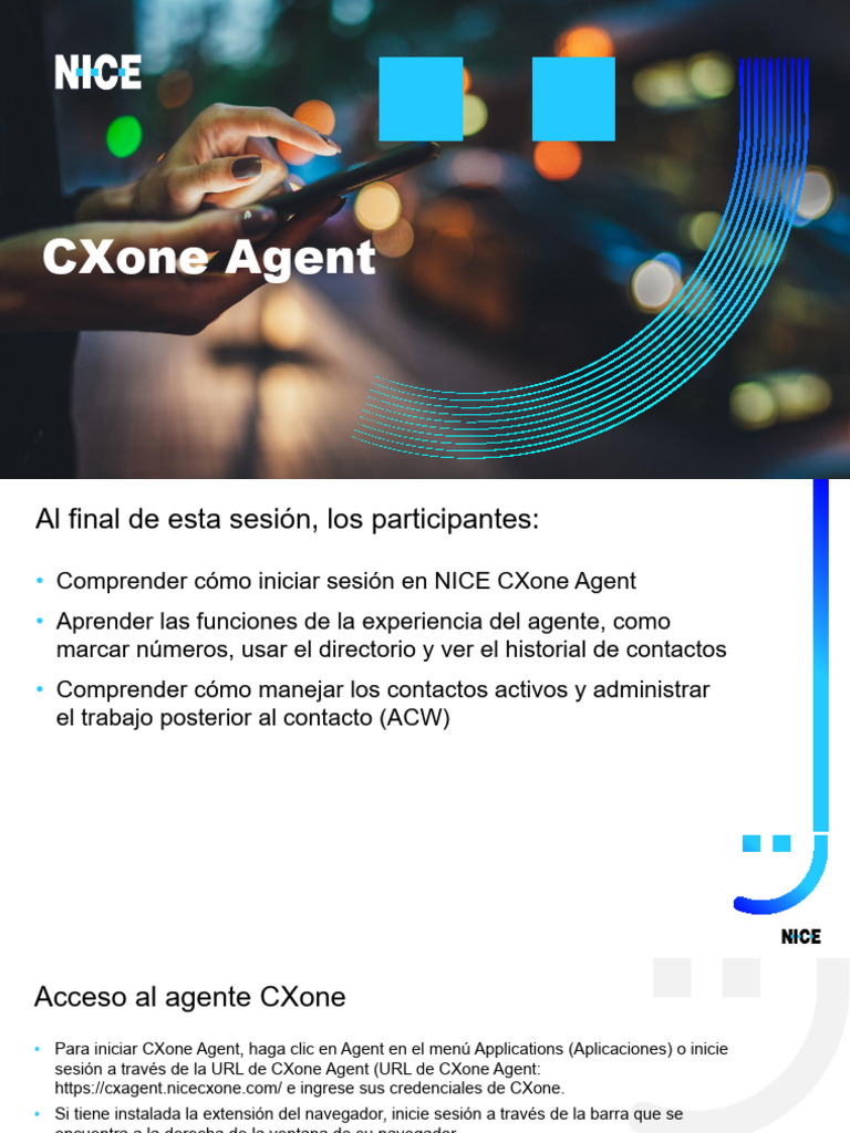 CXone Agent Mar ESP | PDF | Ventana (informática) | Chat en linea