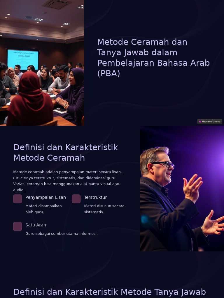 Metode Ceramah Dan Tanya Jawab Dalam Pembelajaran Bahasa Arab PBA | PDF