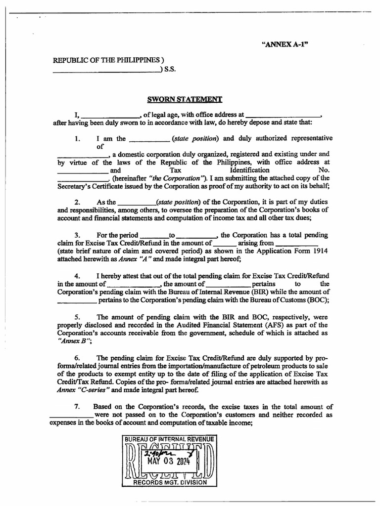 Rmo No. 16-2024 Annex A-1 | PDF