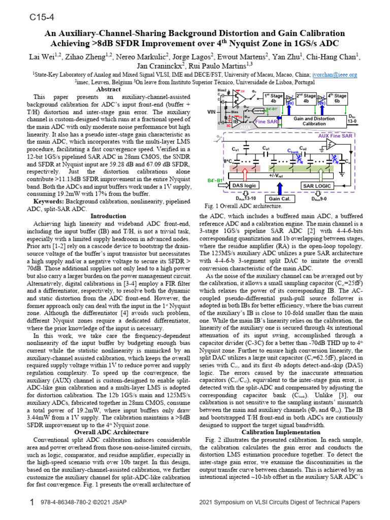 An Auxiliary-Channel-Sharing Background Distortion and Gain Calibration ...