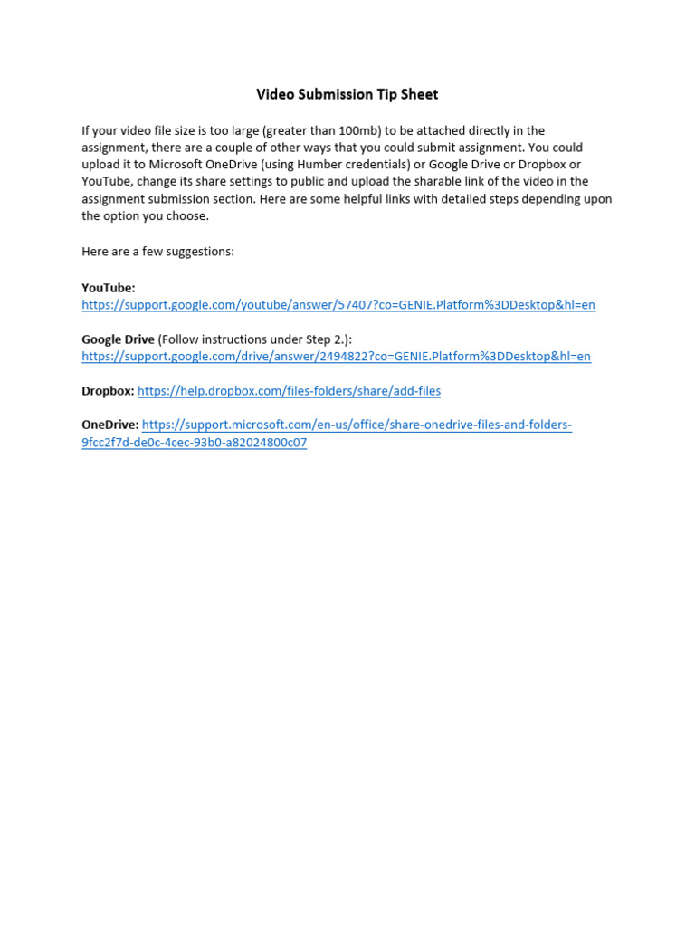 Video Submission Tip Sheet | PDF