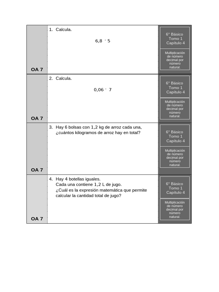 6B U1 Items Cap4 Imprimir | PDF | Matemáticas