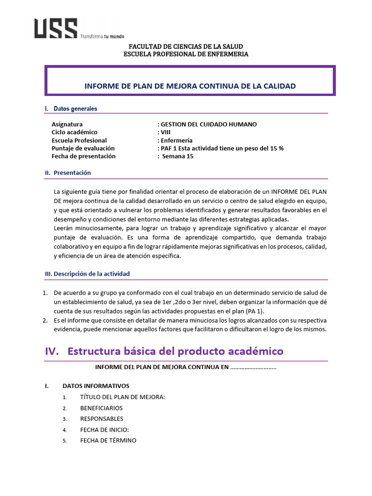 Guia Paf 2025 I | PDF | Aprendizaje | Enfermería