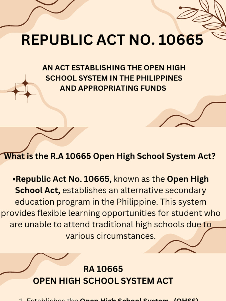 Open High School System Act Overview | PDF | Learning | Schools