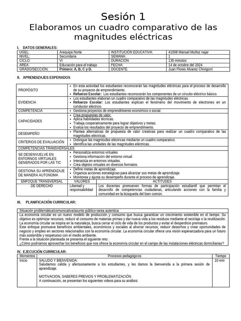 Sesión1 (1ro) ok | PDF | Aprendizaje | Residuos