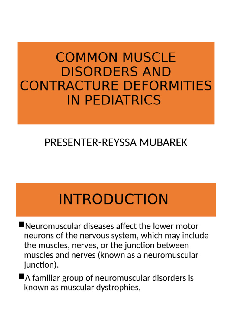 Common Muscle Disorders | PDF | Muscular Dystrophy | Neurology