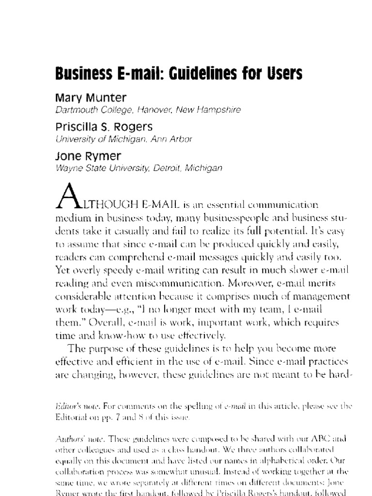 Business Email | Email | Paragraph