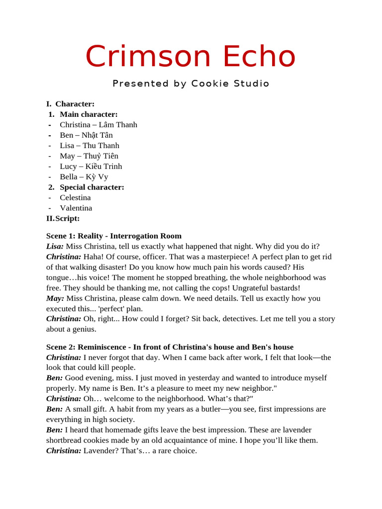 Crimson Echo - The Tell-Tall Heart - Cookie | PDF