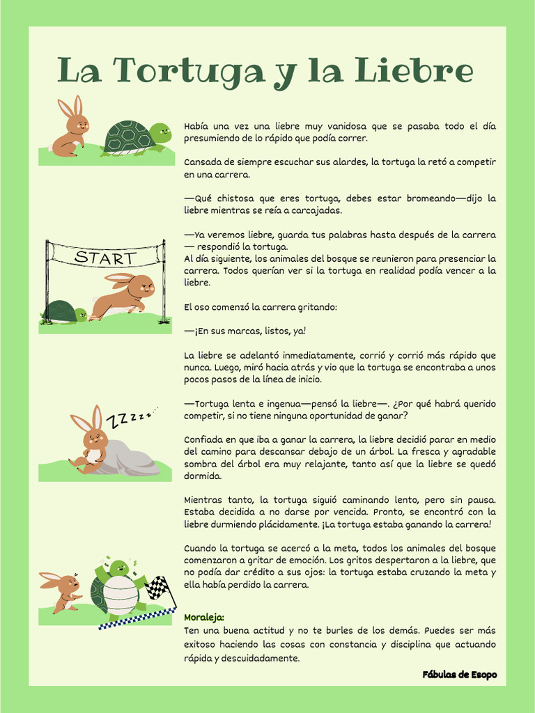 La tortuga y la liebre | PDF