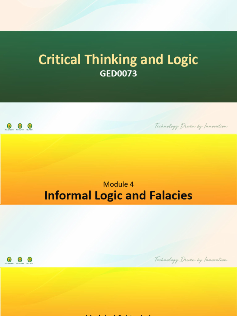 (M4-MAIN) Informal Arguments | PDF | Fallacy | Argument