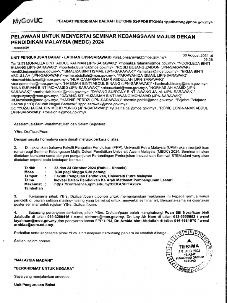 Pelawaan Untuk Menyertai Seminar Kebangsaan Majlis Dekan Pendidikan | PDF