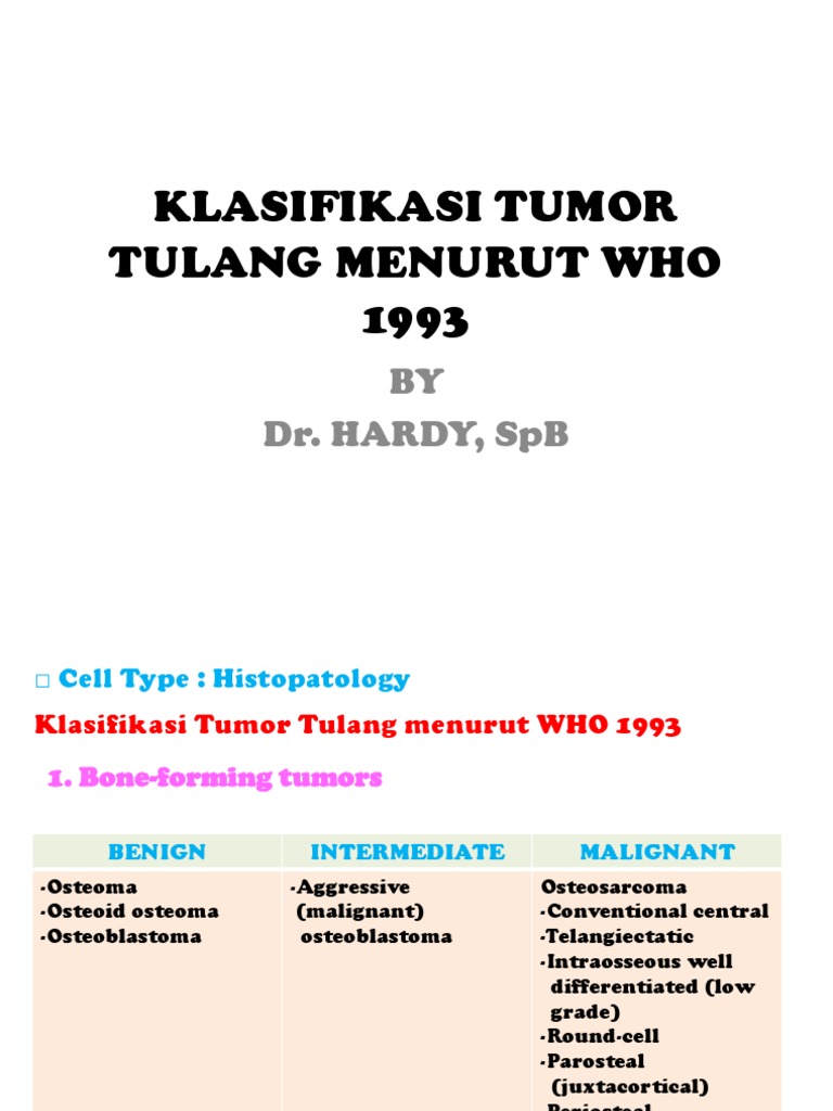 Klasifikasi Tumor Tulang WHO 1993 | PDF