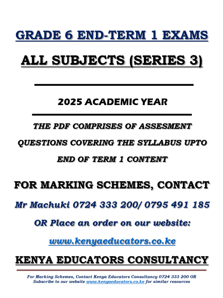Grade 6 Term 1 Exams 2025 PDF Download | PDF