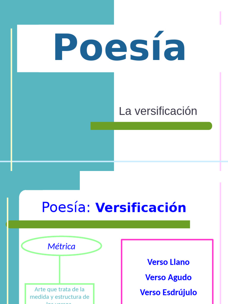 La Versificacion | PDF | Metro (poesía) | Poesía