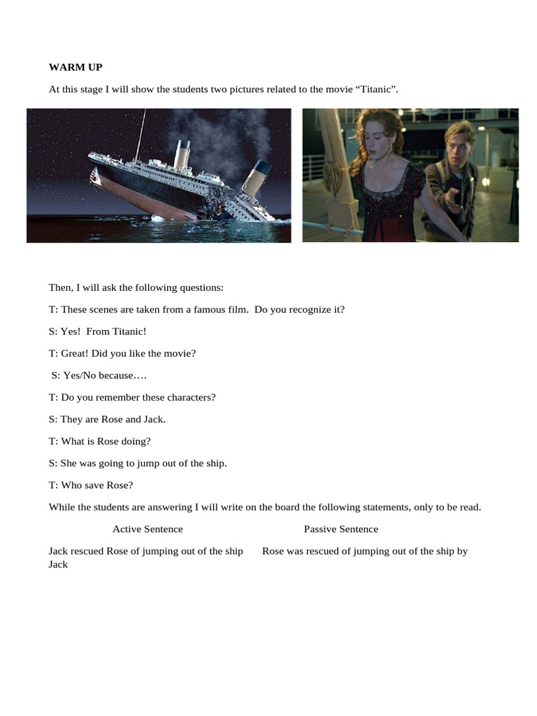 Teaching Passive Voice with Titanic | PDF | Verb | Subject (Grammar)