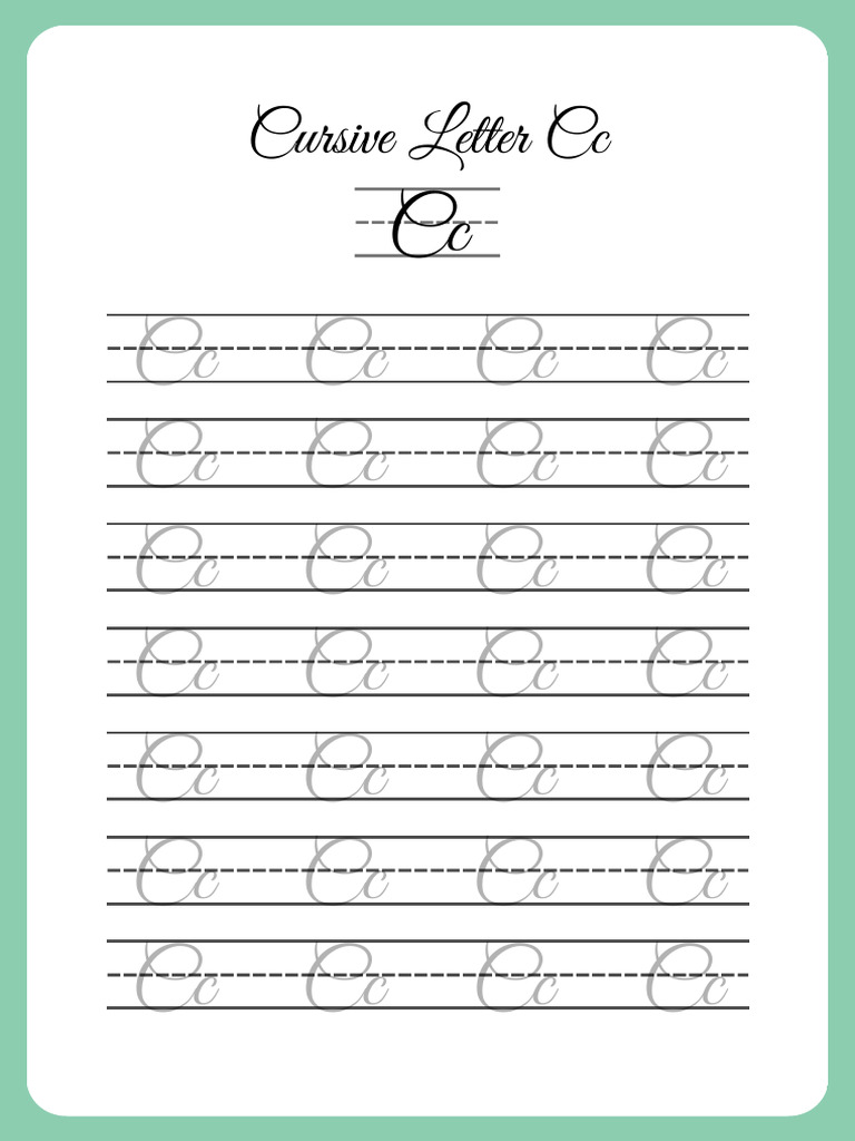 Green Cursive PRACTICA Letters | PDF