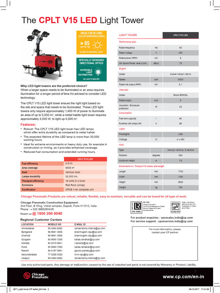 3571 - Light Tower CP Leaflet - HR CHANGES JUNE 2018 | PDF | Light ...