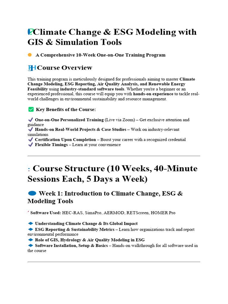 ESG & Climate Action Training Program | PDF | Life Cycle Assessment ...