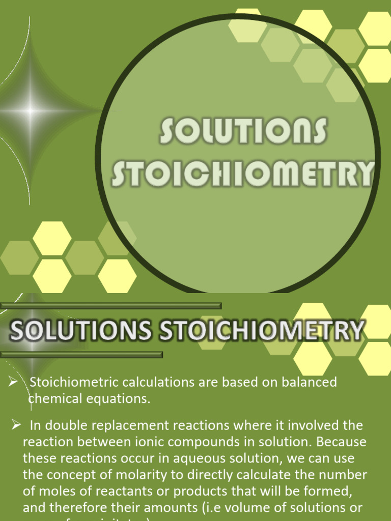 Stoichiometry in Double Replacement Reactions | PDF | Stoichiometry ...