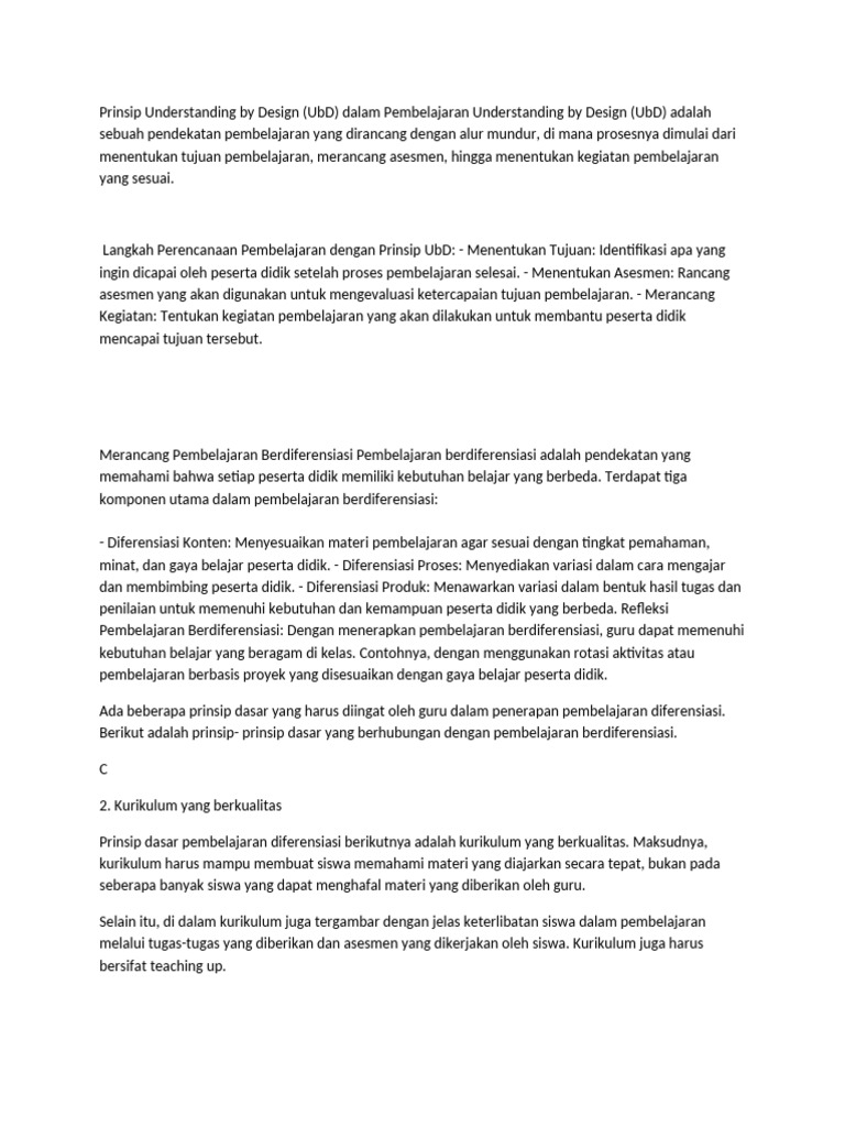 Prinsip Understanding by Design | PDF