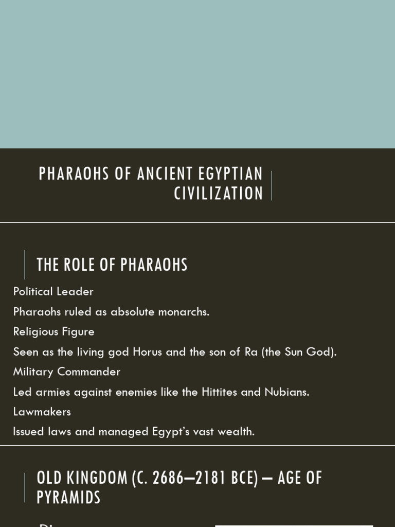1.30 Pharaohs of Ancient Egyptian Civilization | PDF | Egyptian ...