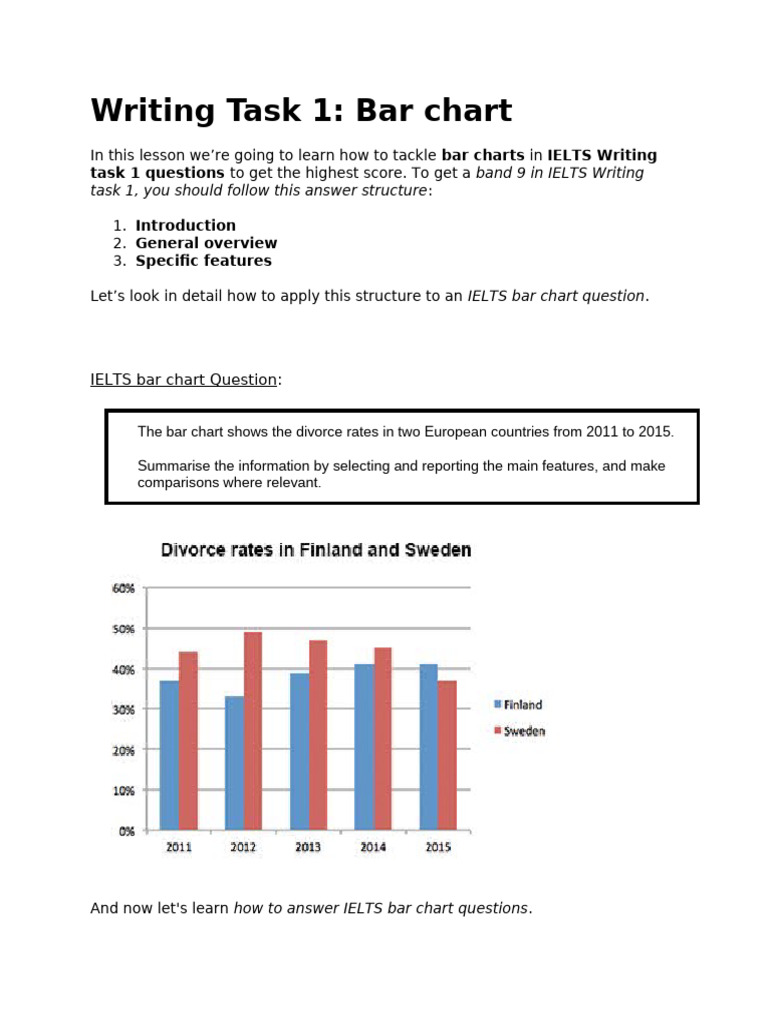 Academic Writing Task 1 (Lesson 3 - Bar Chart) | PDF | International ...