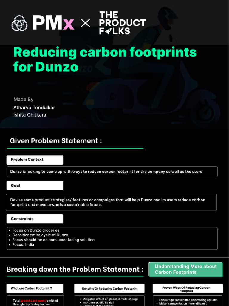 Dunzo PM Case Study | PDF | Greenhouse Gas | Carbon Footprint