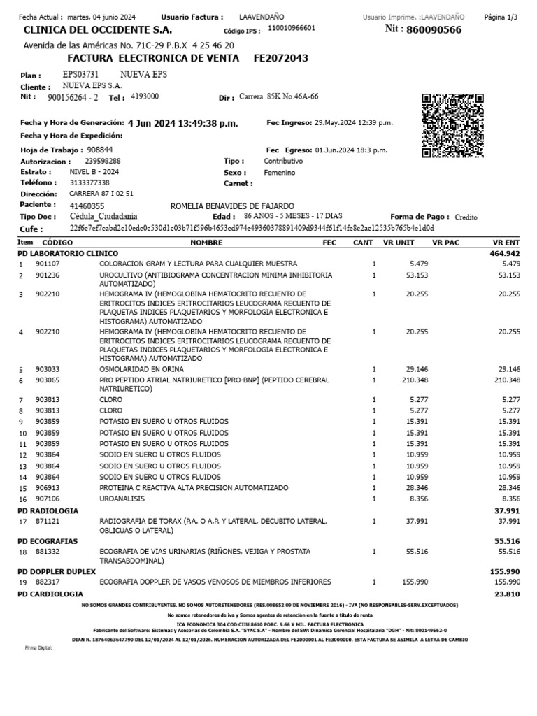 Factura O Documento Equivalente - 250675078 | PDF | Medicina CLINICA | Especialidades Medicas