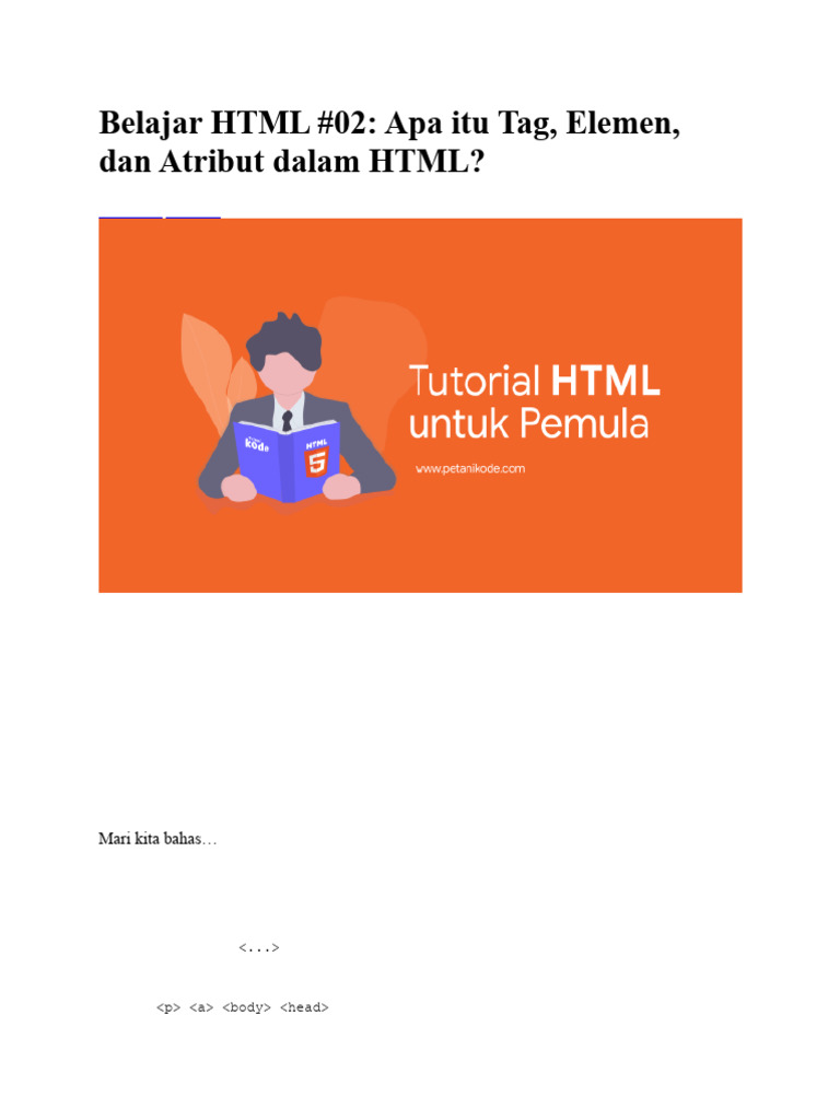 BAB 2. Apa itu Tag, Elemen, dan Atribut | PDF