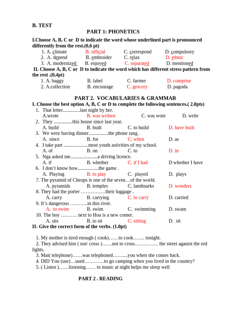 Phonetics and Grammar Test Document | PDF | Internet | Linguistics