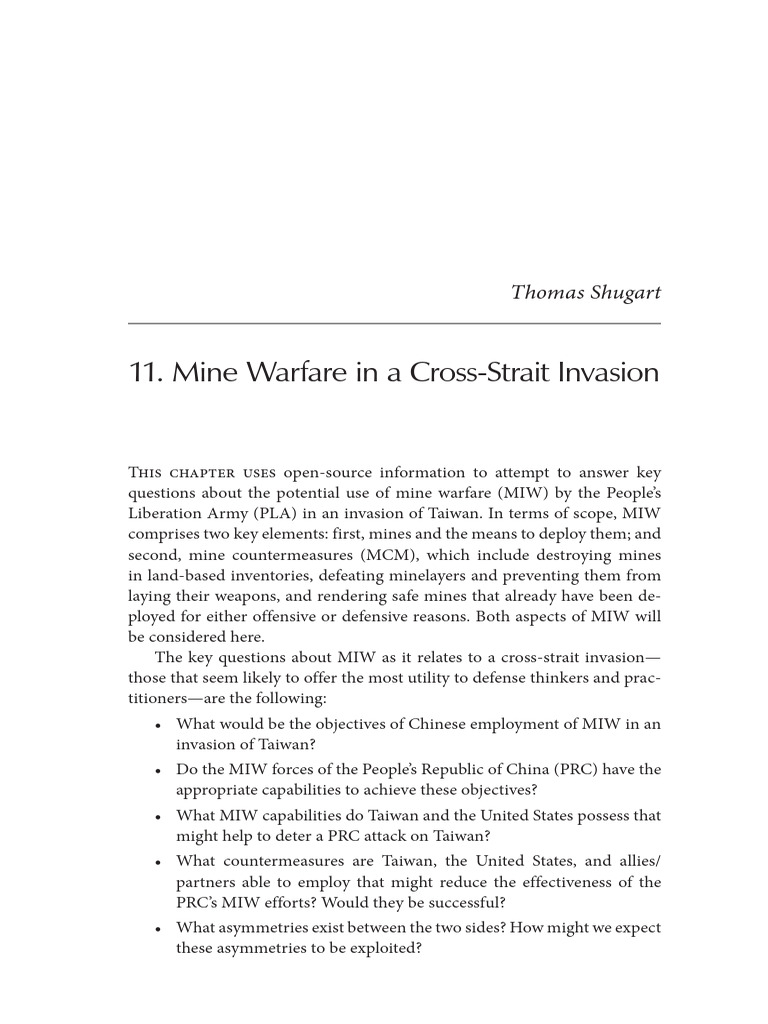 Mine Warfare in Taiwan Invasion Analysis | PDF | Naval Mine | United ...