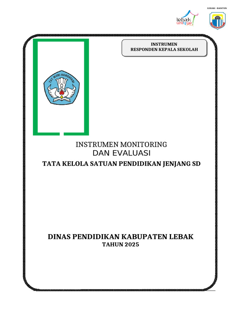 Instrumen Monev Tata Kelola SD Tahun 2025 | PDF